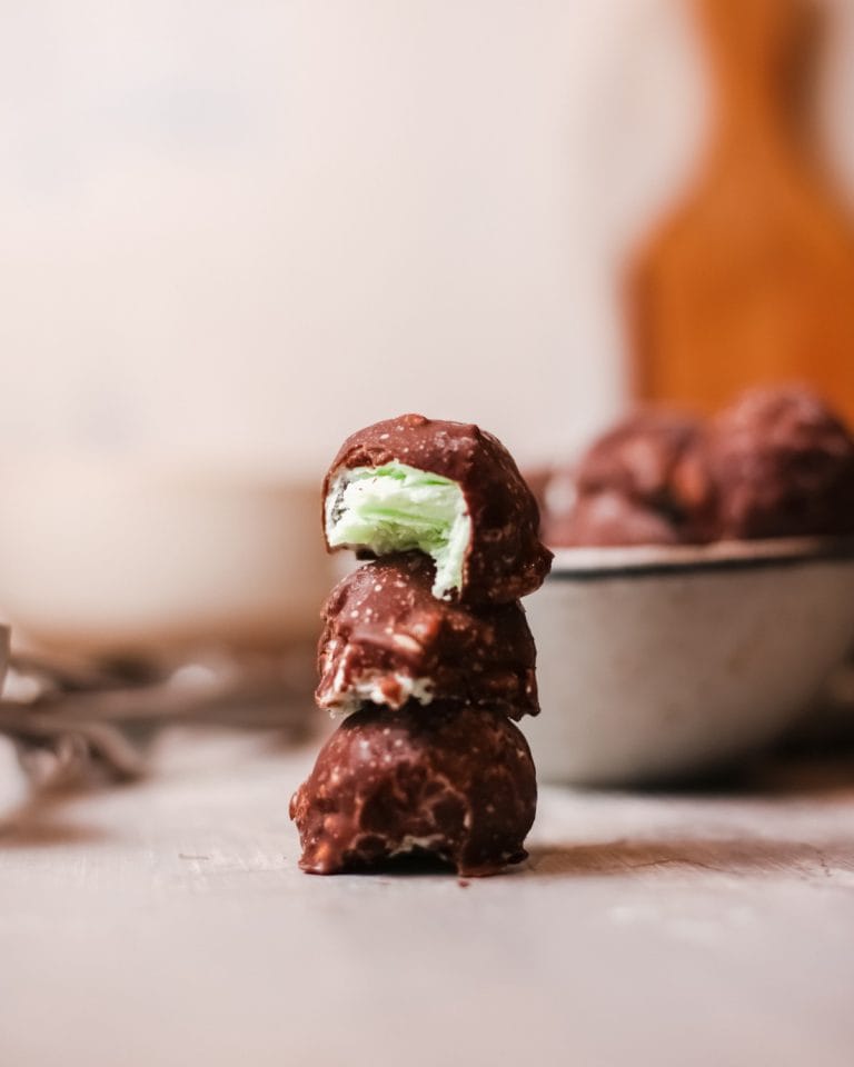 Simple Homemade Mint Chip Ice Cream Bon Bons | Food Plus Words