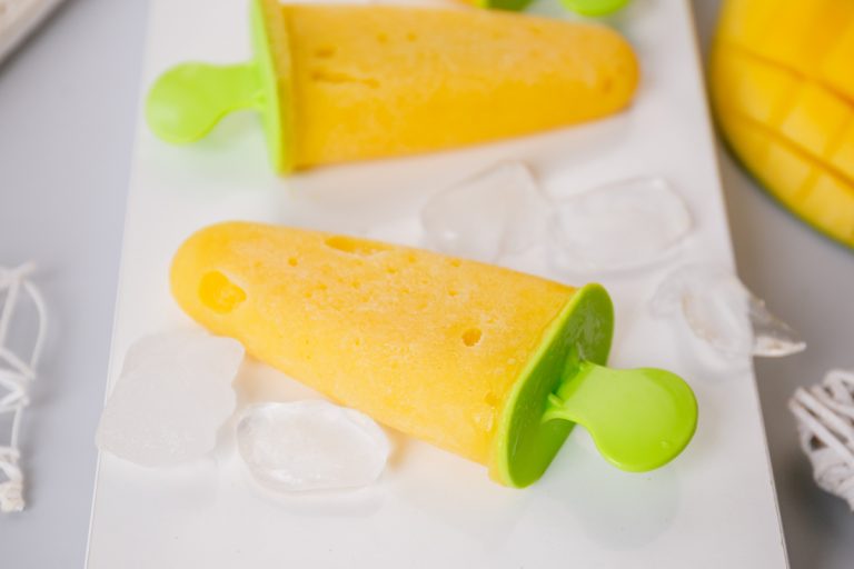 Easy Creamy Mango Popsicles