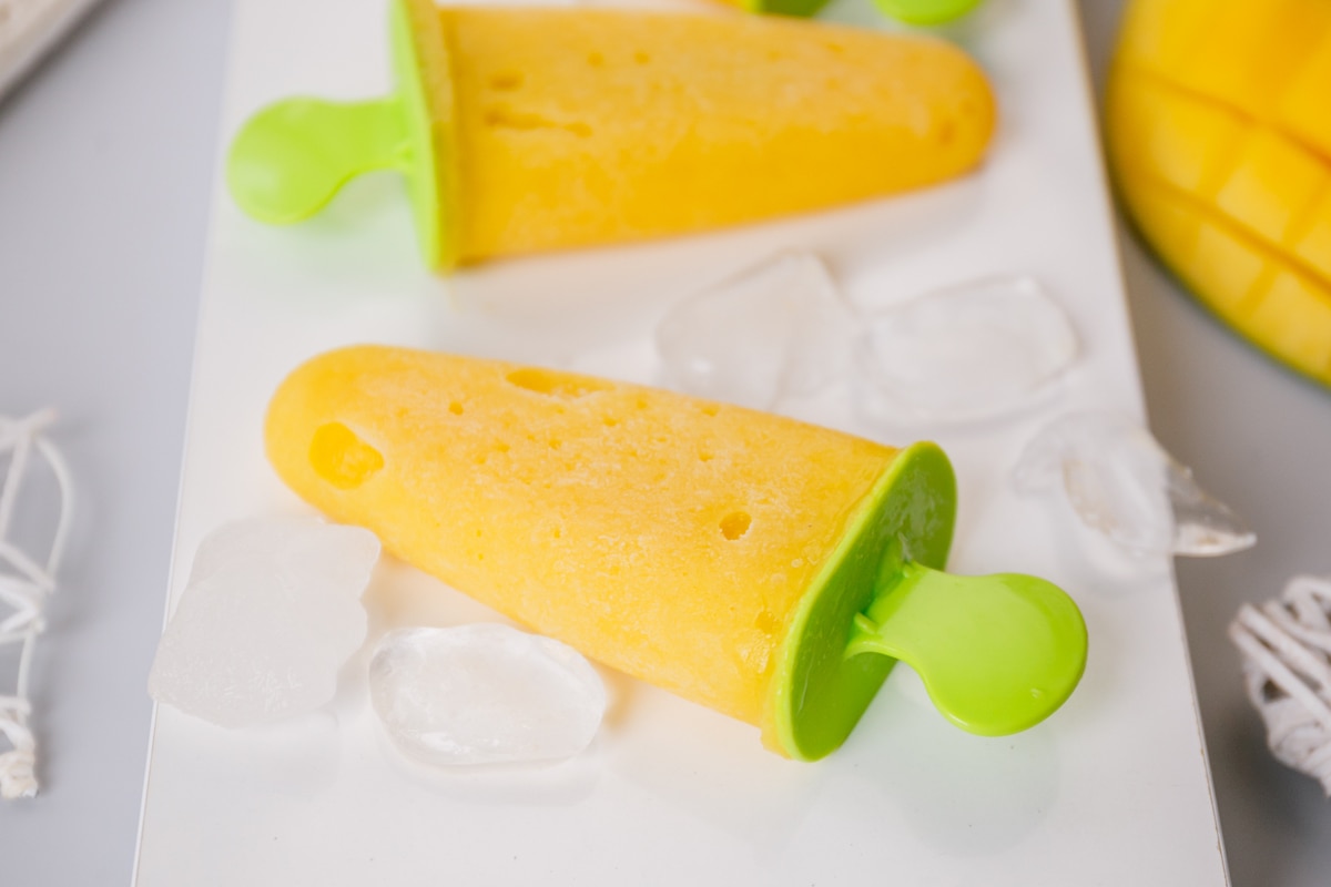 Easy Creamy Mango Popsicles
