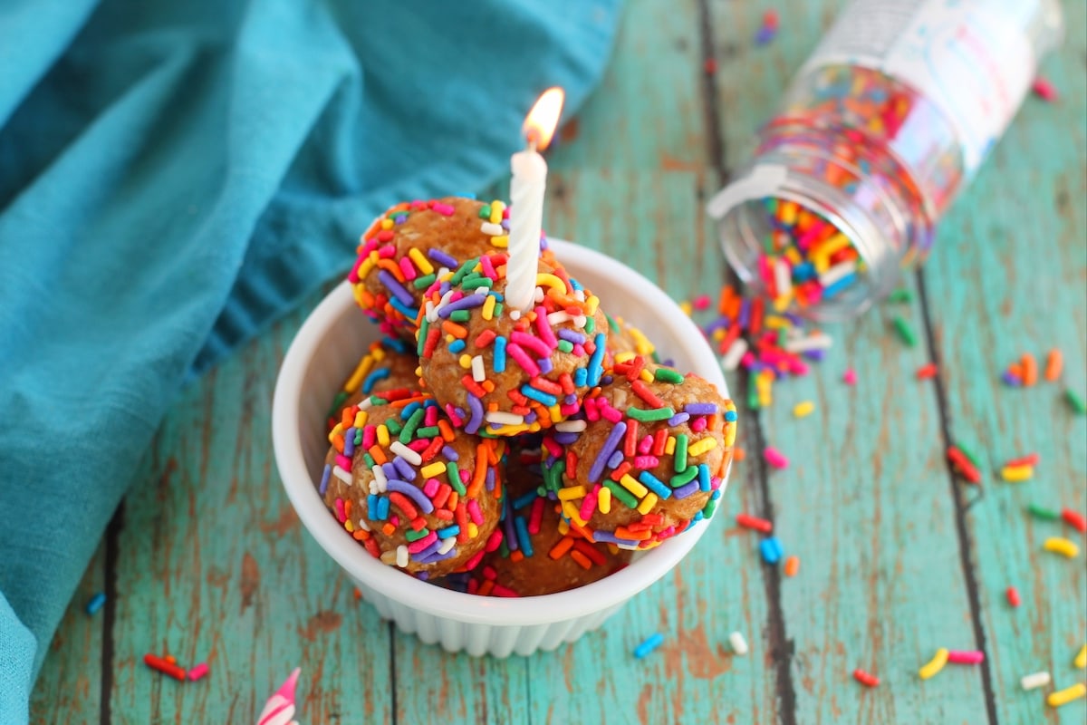 Easy Cake Batter Protein Balls