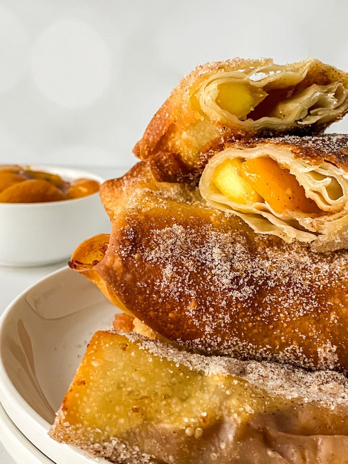 Peach Cobbler Egg Rolls