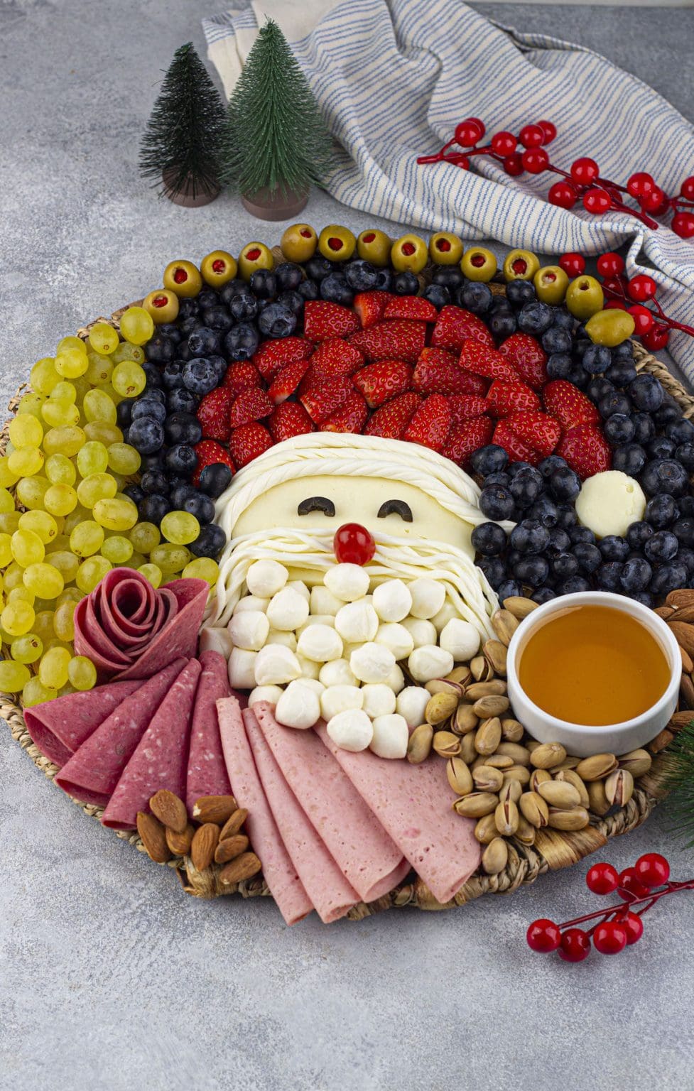 Santa Charcuterie Board (Christmas Snack Board Idea)