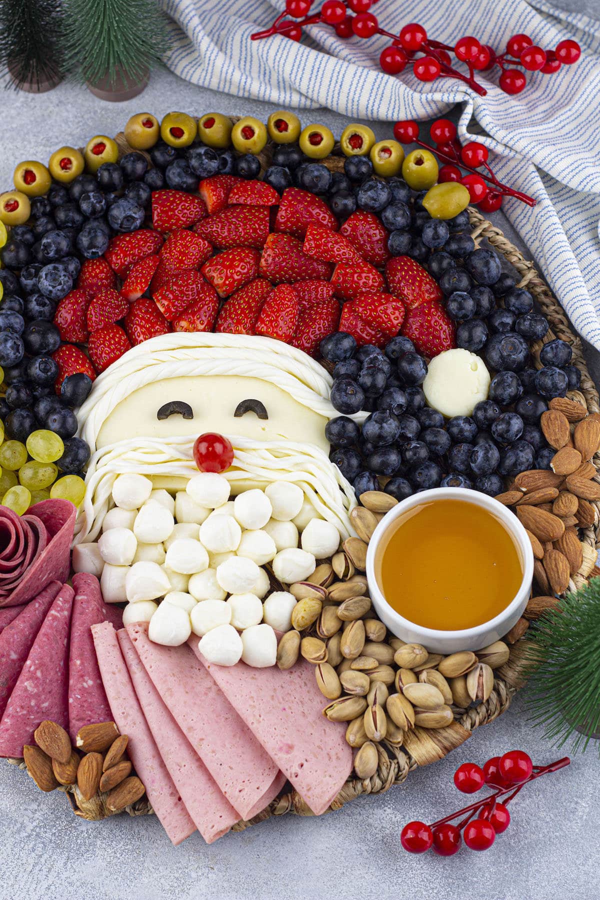 Santa Charcuterie Board (Christmas Snack Board Idea)